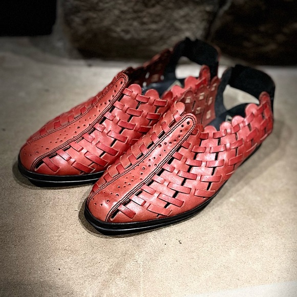 Rieker | Shoes | Rieker Womens Slingback Leather Red Sandals 36 | Poshmark